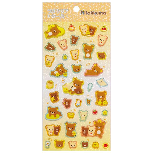 [Rilakkuma] Glitter Transparent Stickers - Orange San-X Official Japan ...