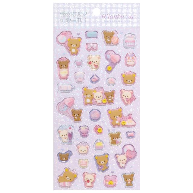 [Rilakkuma] Glitter Transparent Stickers - Purple San-X Official Japan ...