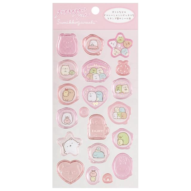 [Sumikko Gurashi] Clear Character Cut Stickers- Pink San-X Official Ja ...