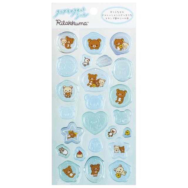 [Rilakkuma] Clear Character Cut Stickers- Blue San-X Official Japan 20 ...